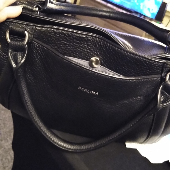 Perlina | Bags | Perlina Black Leather Handbag Like New | Poshmark